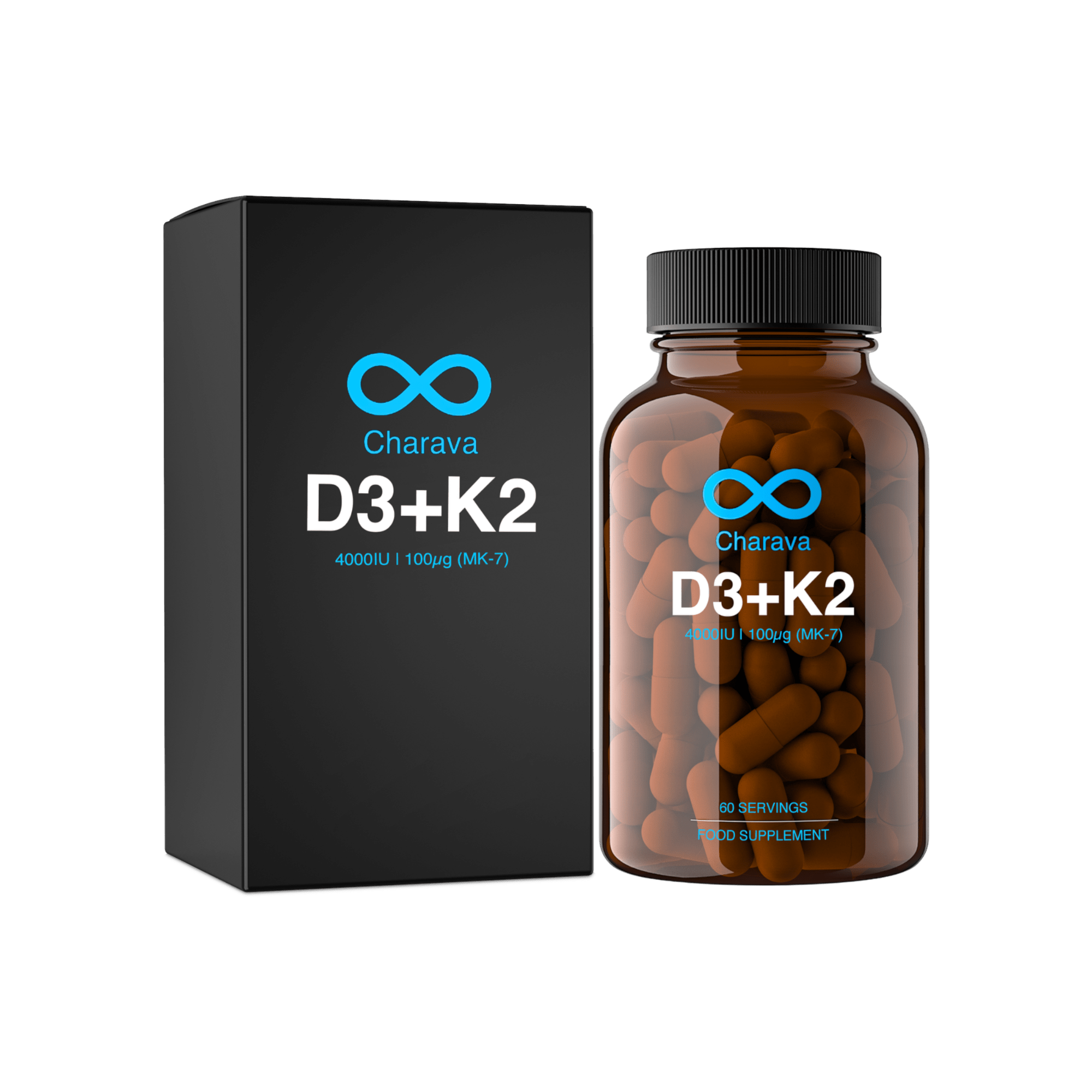 Charava Vitamin D3 (4000IU) + K2 (MK-7)